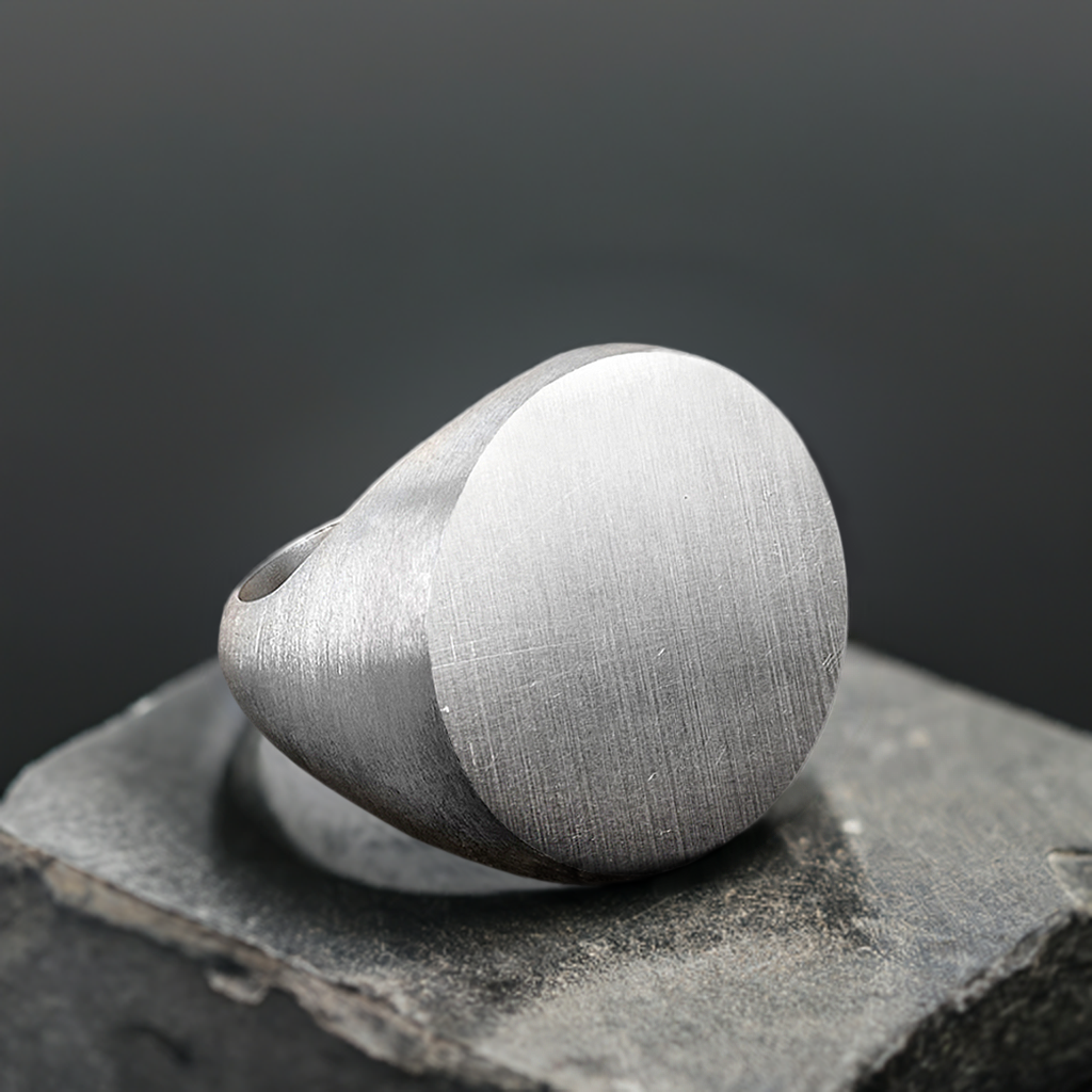 925 Sterling Silver Blank Round 20 mm Men's Signet Ring – AutViamInveniam