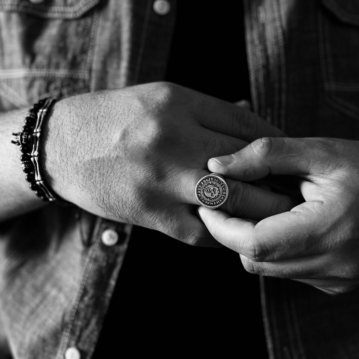 925 Silver Engraved Stoic Ring | Engraved Stoic Ring | Memento Mori ...