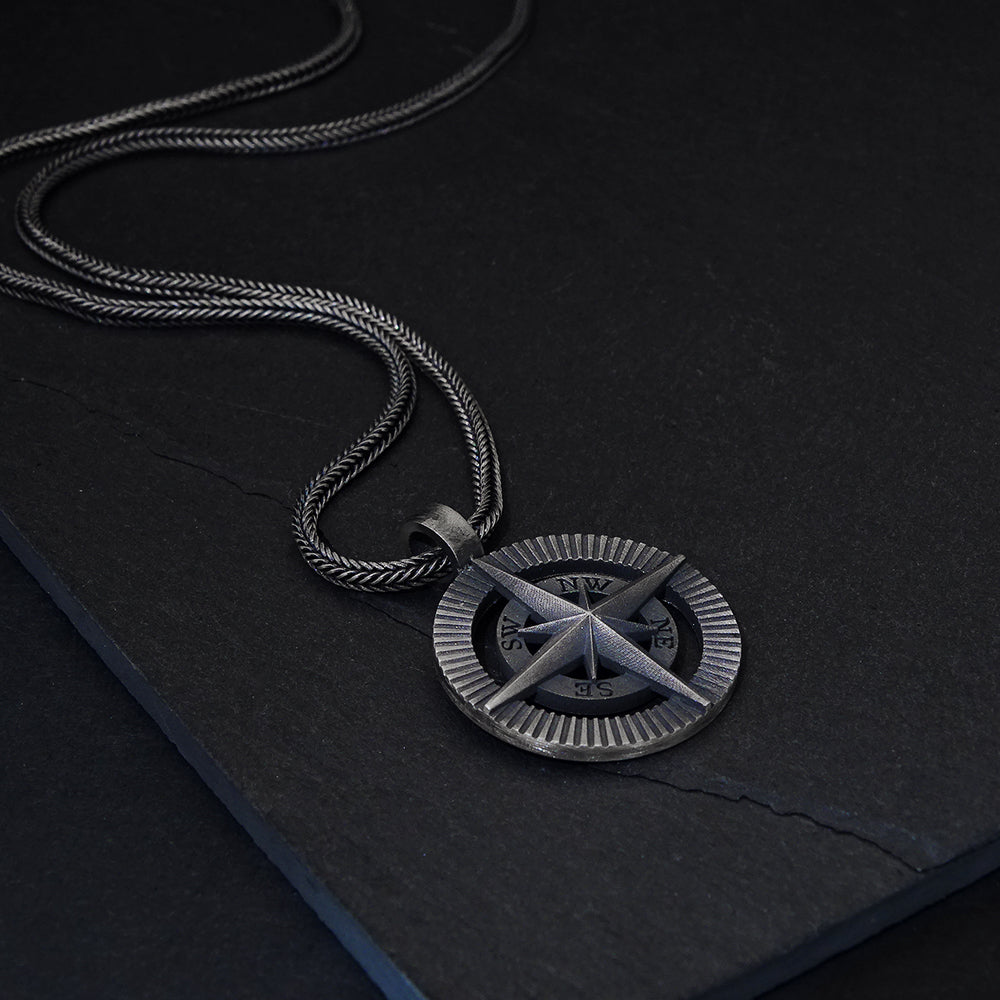 Men's Compass Necklace | Vintage Compass Necklace | Memento Mori ...